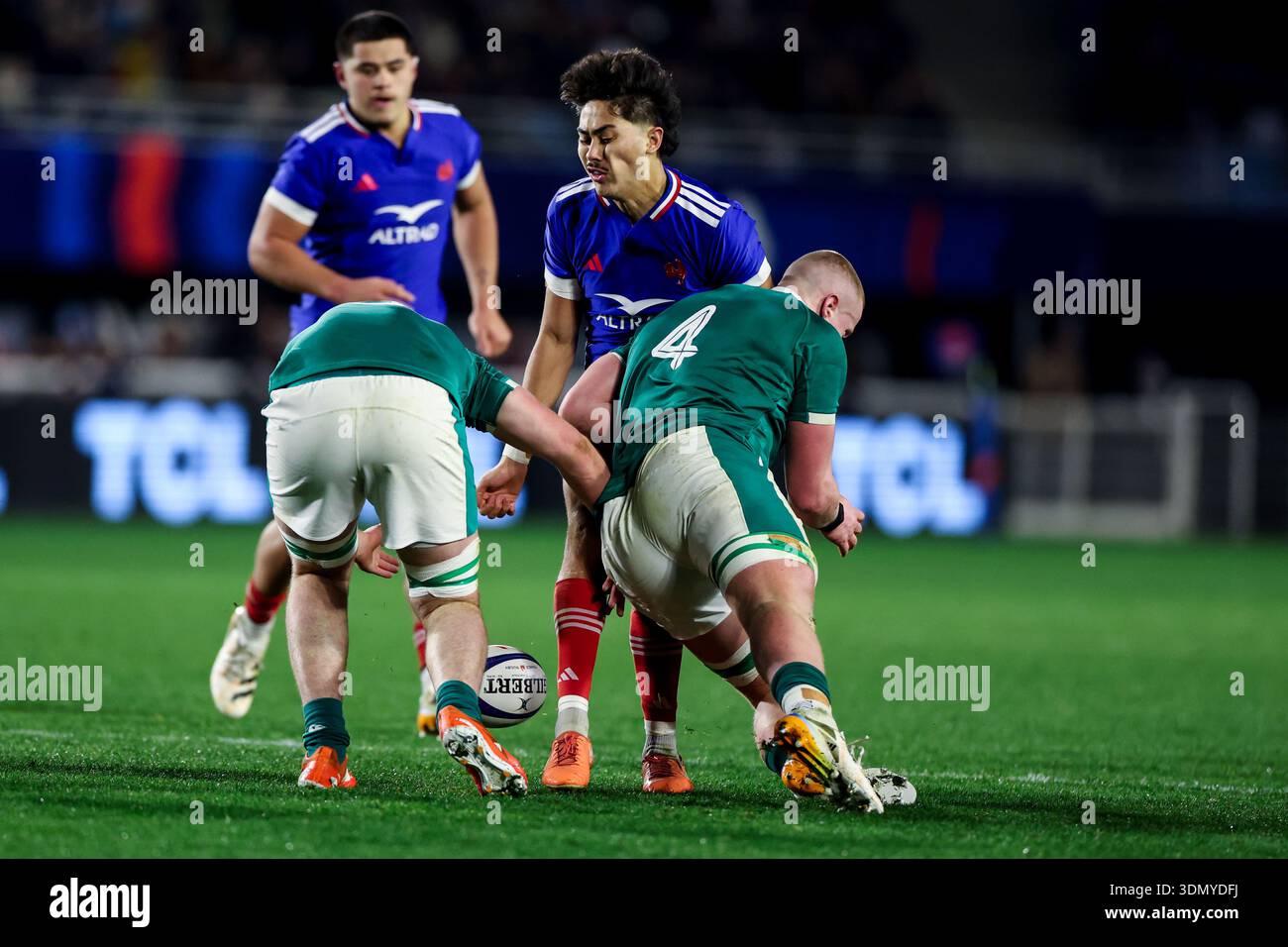 Luka KELETAONA Of France And Dylan MCNEIGE Of Irland During Six Nations