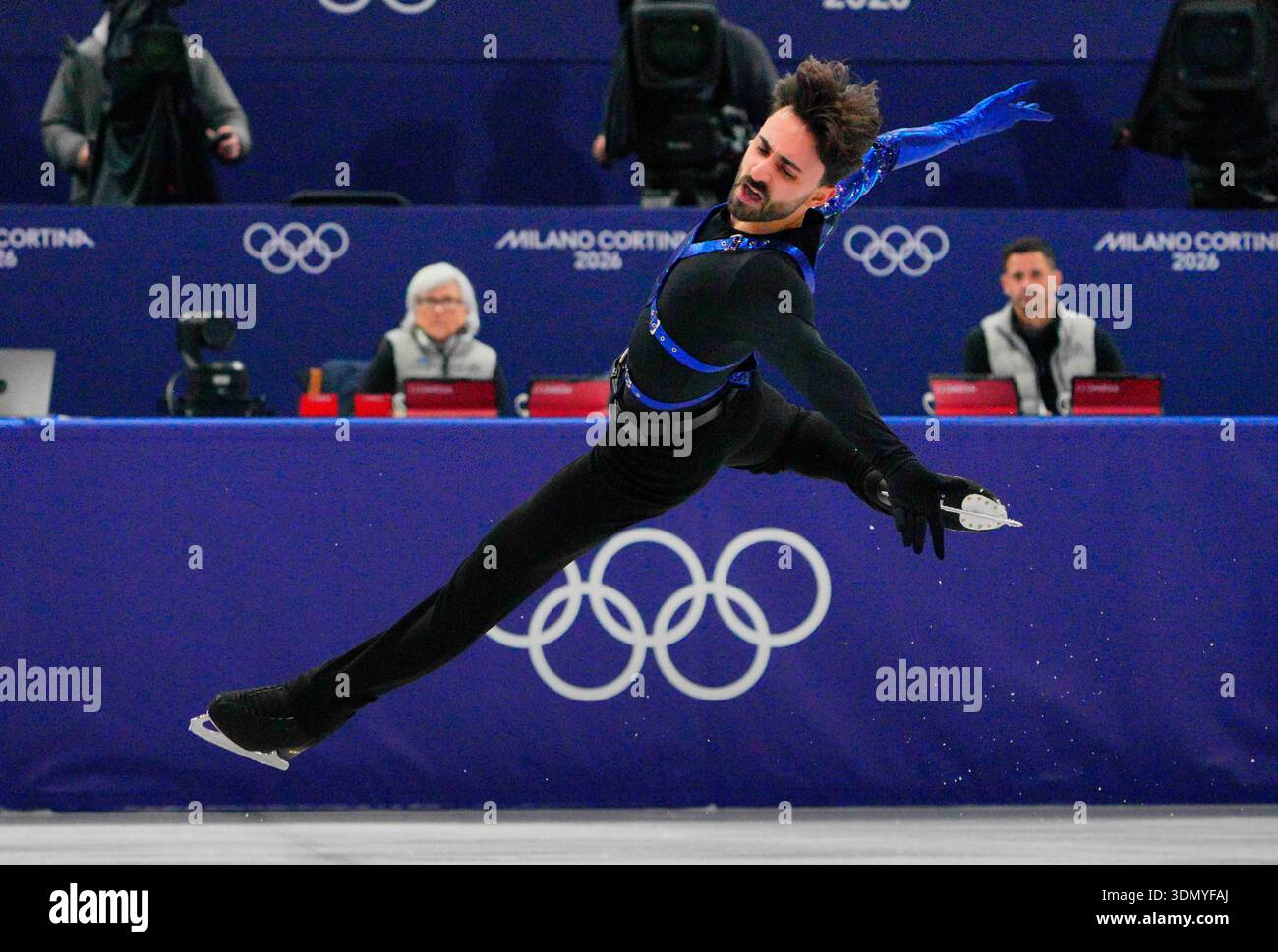 Kevin Aymoz of France performs his routine during the Men's Singles ...
