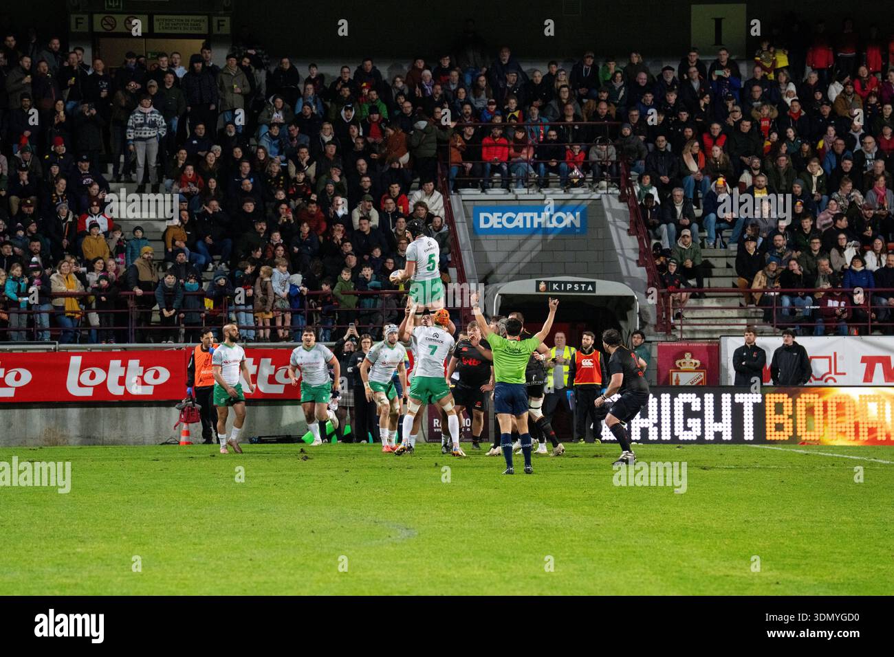 Players pictured in action during a rugby game between Belgium's Black ...