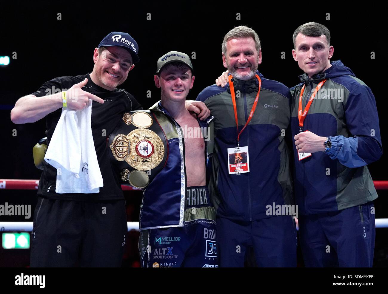 Jack Turner (second left) celebrates victory against Juan Carlos ...