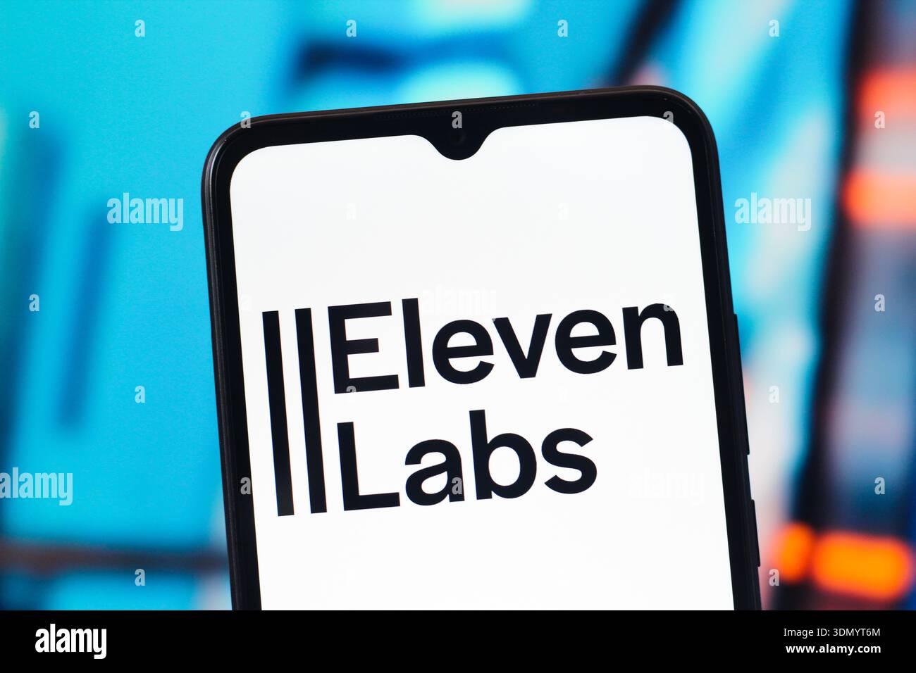 February 7, 2026, Canada: In this photo illustration, the ElevenLabs AI ...
