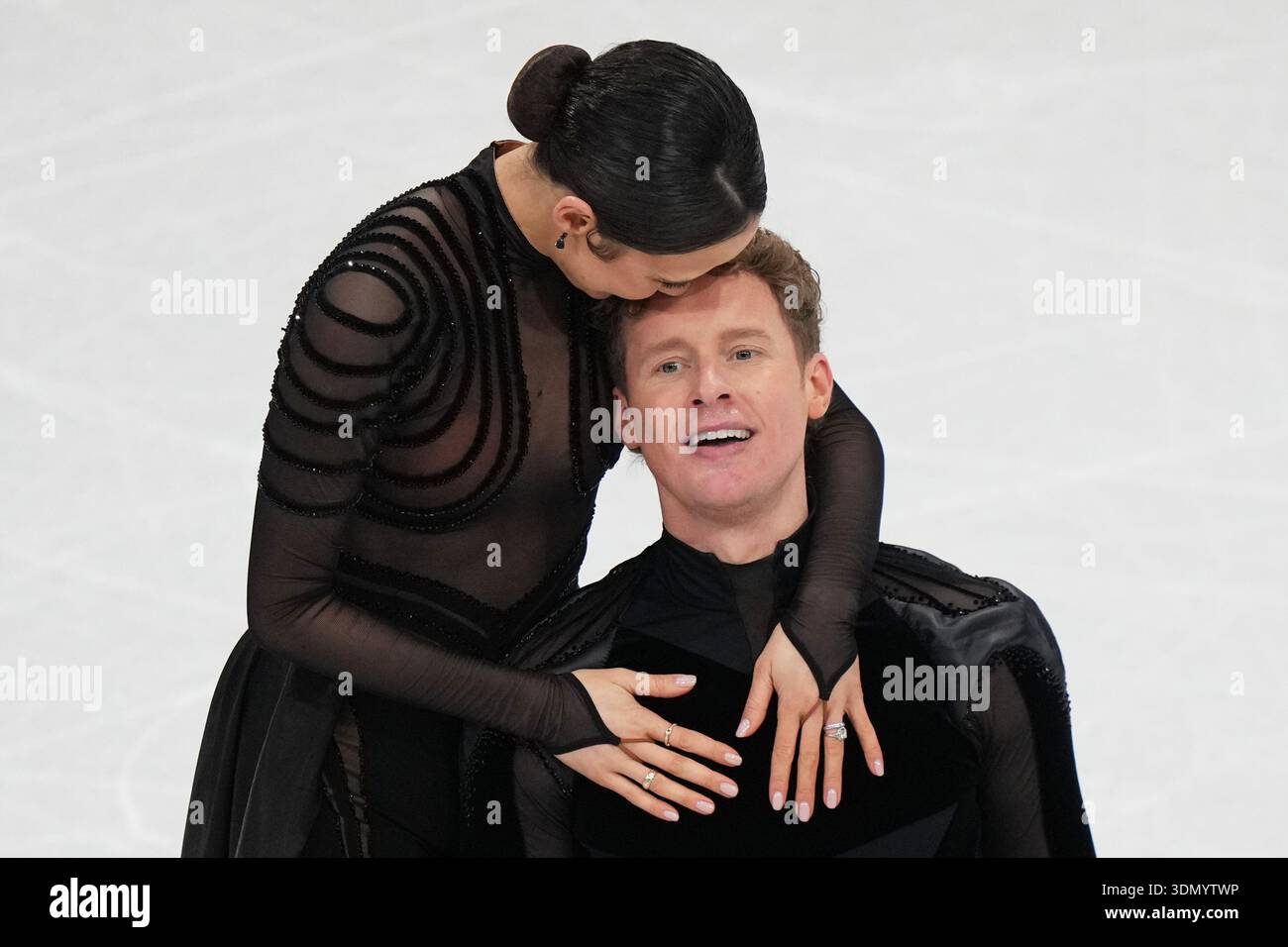 Madison Chock and Evan Bates of the United States compete during the ...