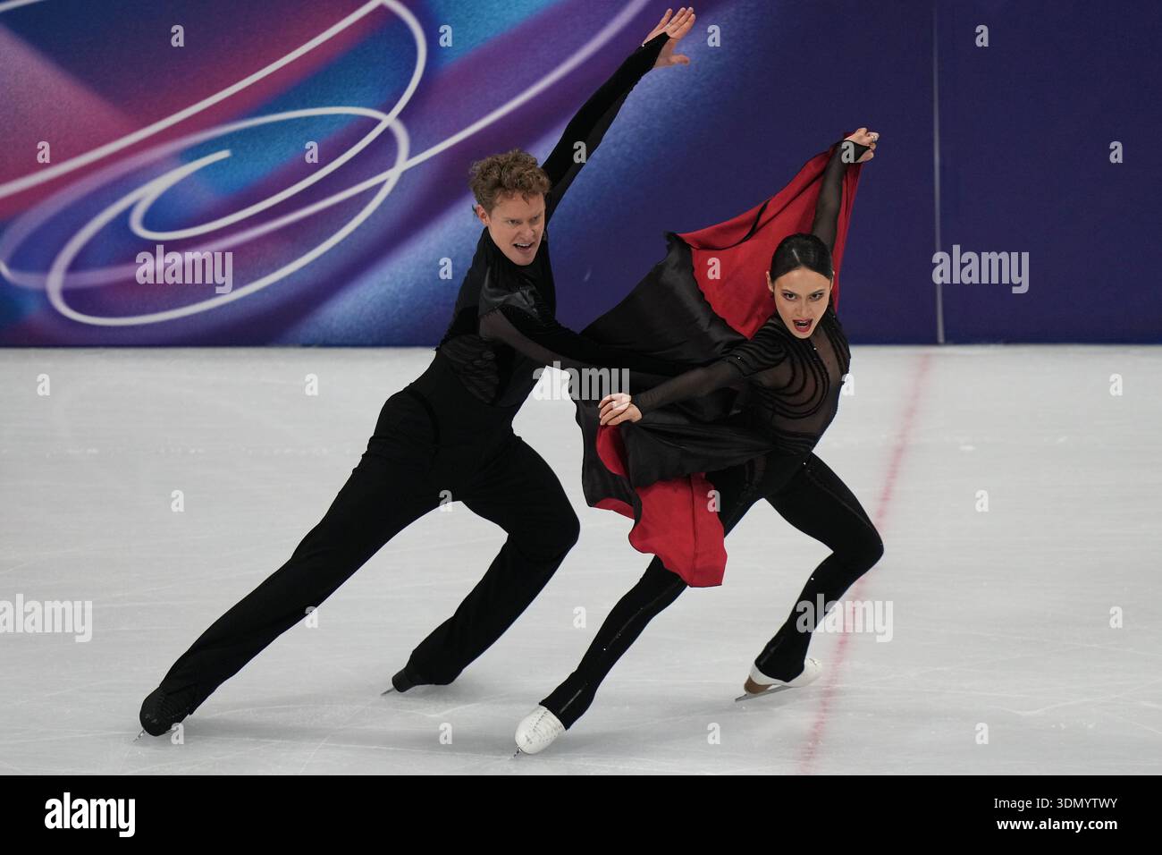 Madison Chock and Evan Bates of the United States compete during the ...