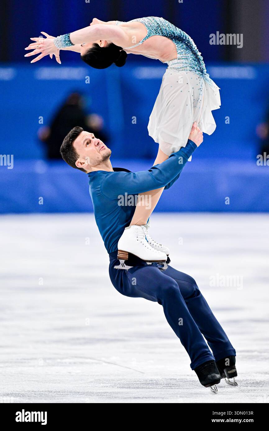 Charlene GUIGNARD & Marco FABBRI (ITA), during Team Event - Ice Dance ...