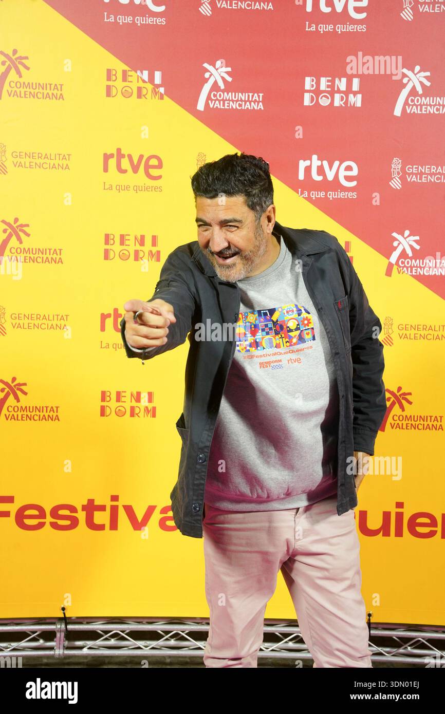 Presenter Tony Aguilar during the welcome to Benidorm Fest 2026, at the ...
