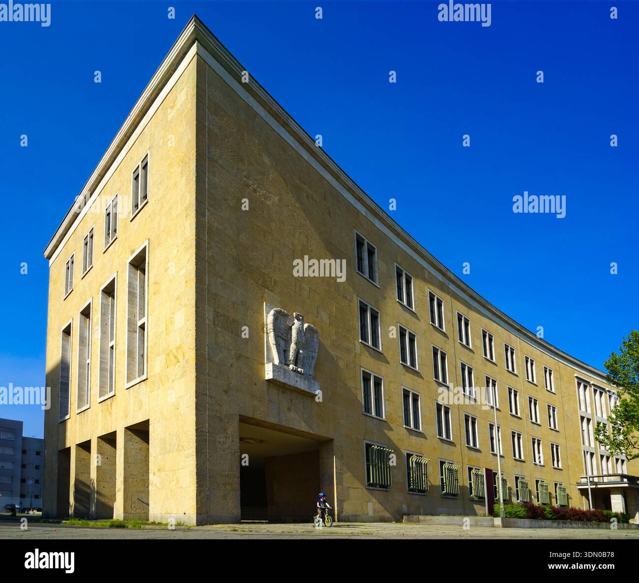 Tempelhof Airport Nazi-era architecture, fascist stone facade at Platz ...