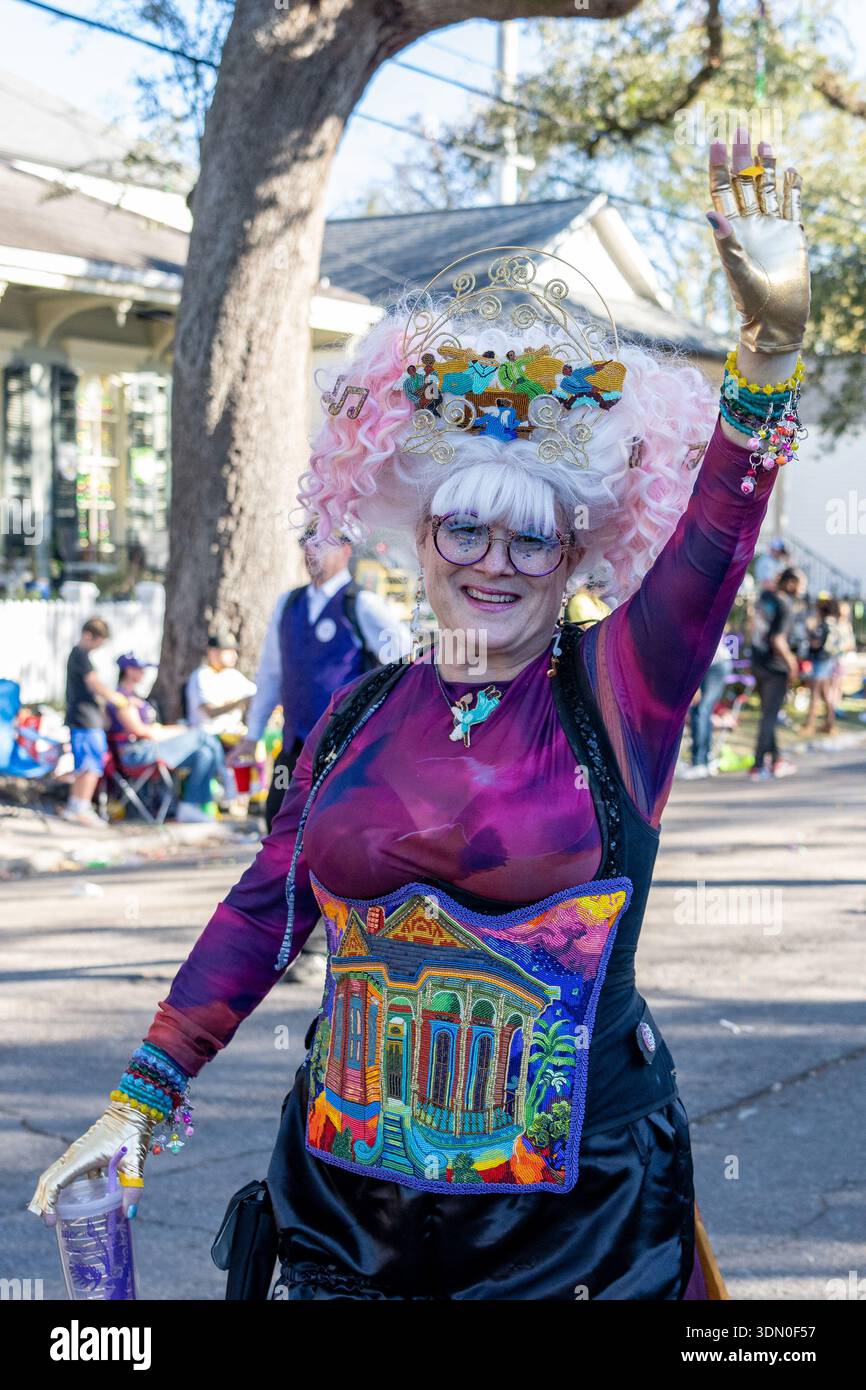 Attendees march during the annual Krewe of Freret parade during the ...