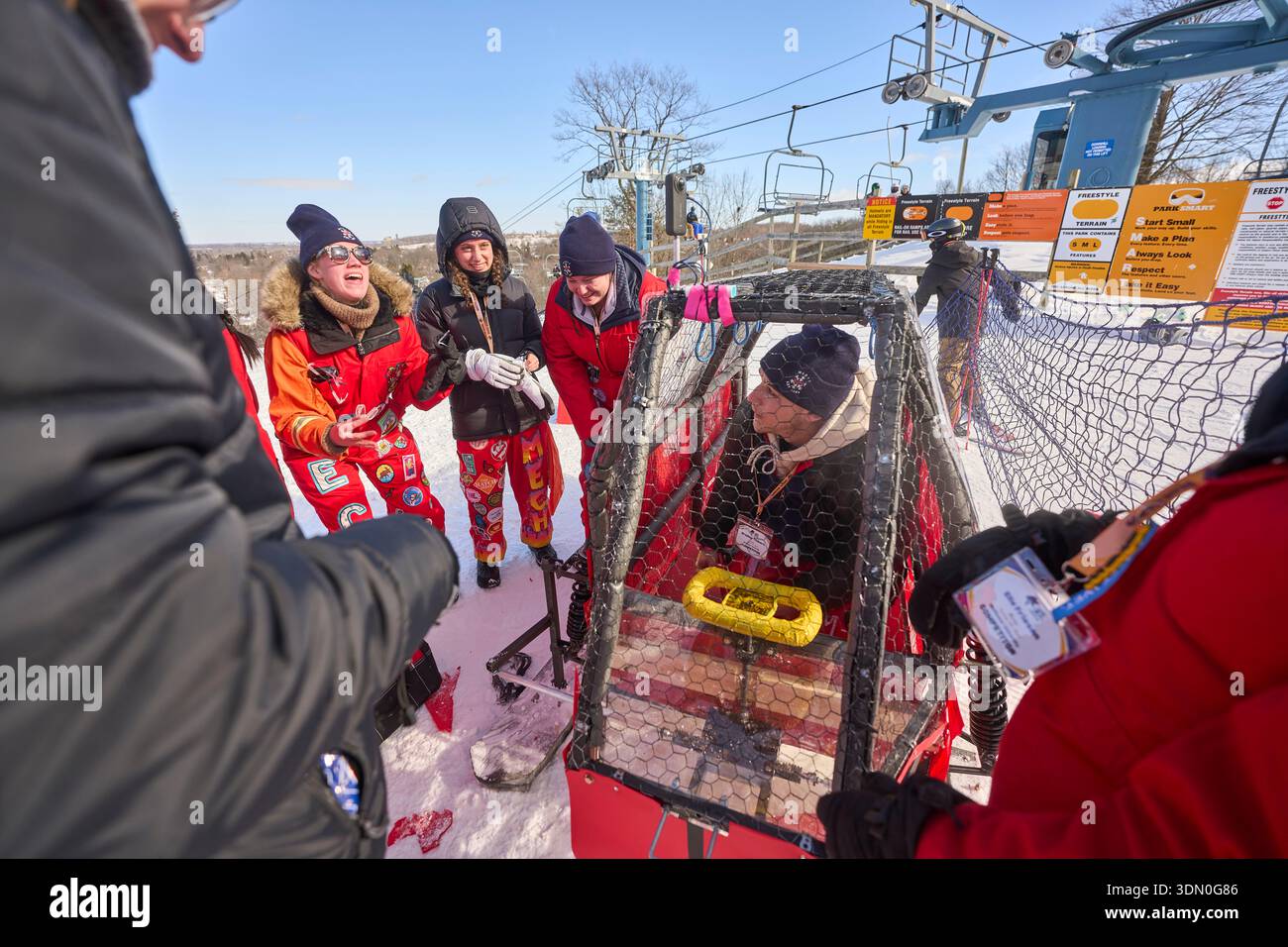 London, Canada. 07th Feb, 2026. The team from McMaster University do a ...