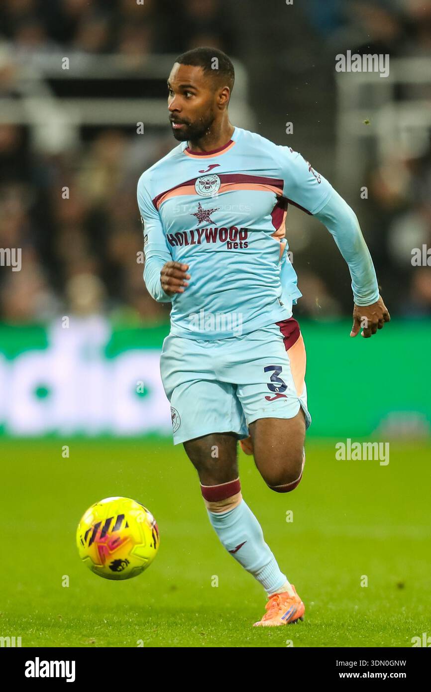 Rico Henry Of Brentford during the Newcastle United v Brentford Premier ...