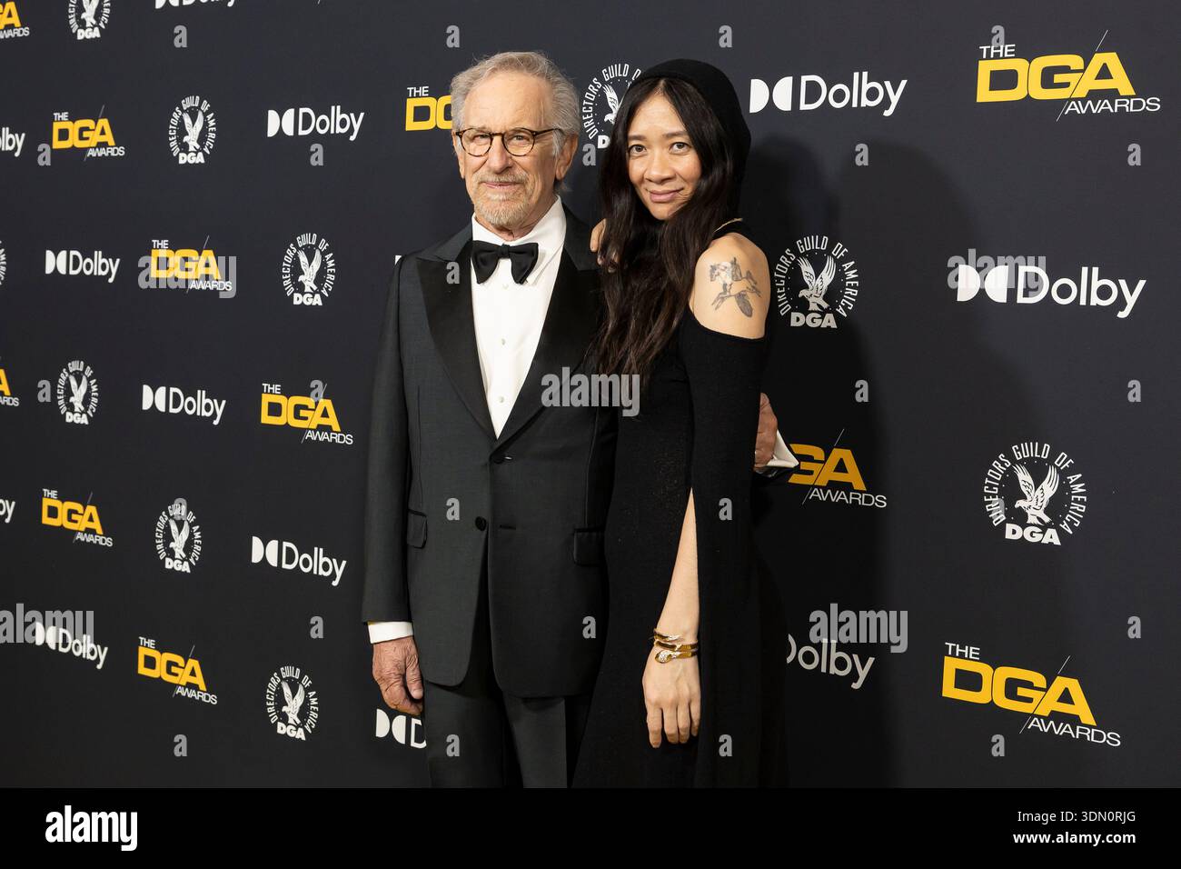 Steven Spielberg and Chloe Zhao attend the arrivals of the 78th annual ...