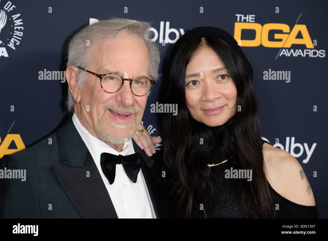 LOS ANGELES, USA. February 07, 2026: Steven Spielberg & Chloe Zhao at ...