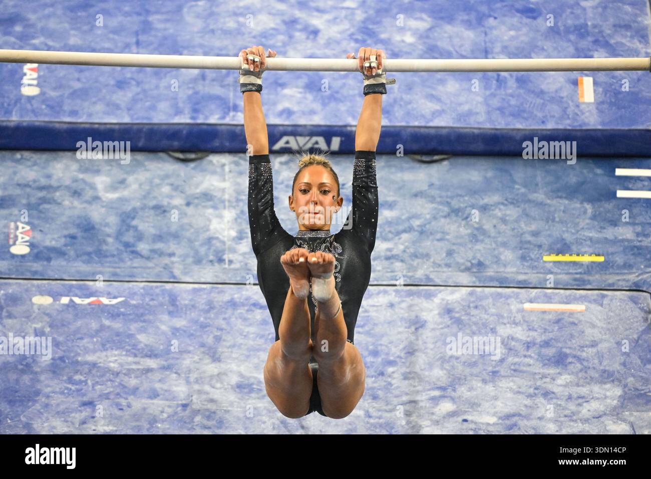 Georgia gymnast Lily Smith competes on the bars during an NCAA ...