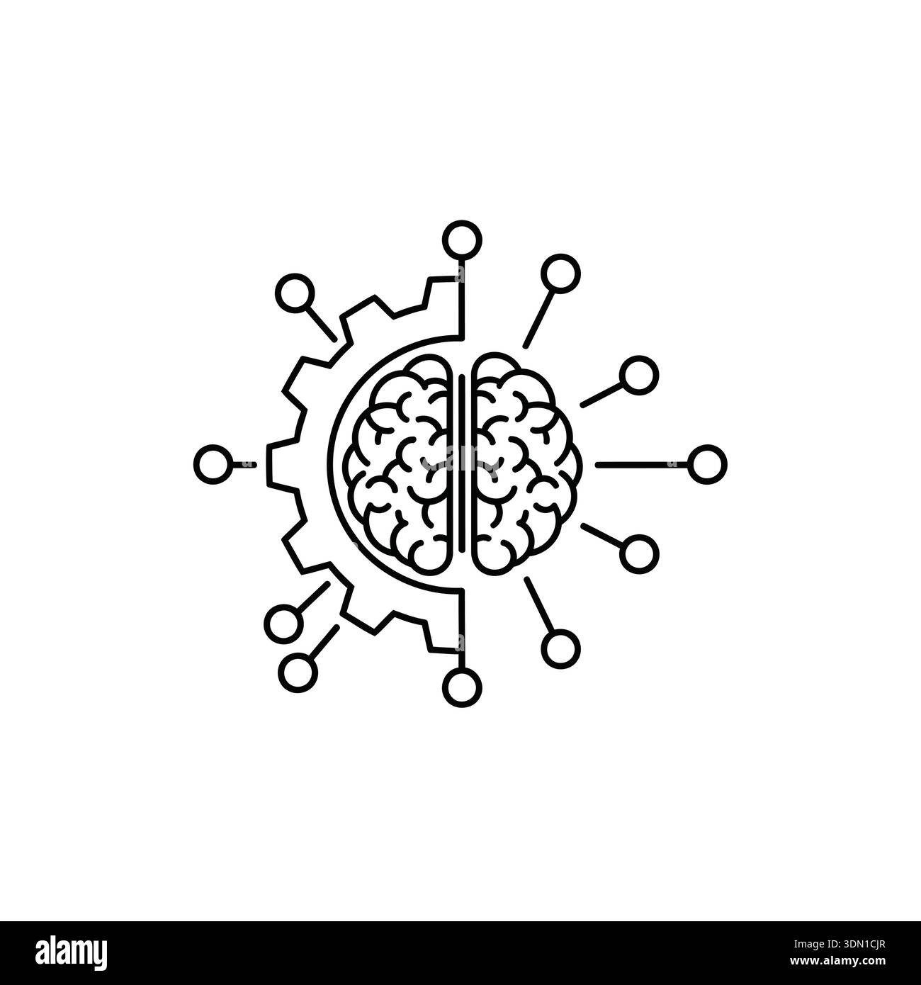 This illustration represents the concept of artificial intelligence ...