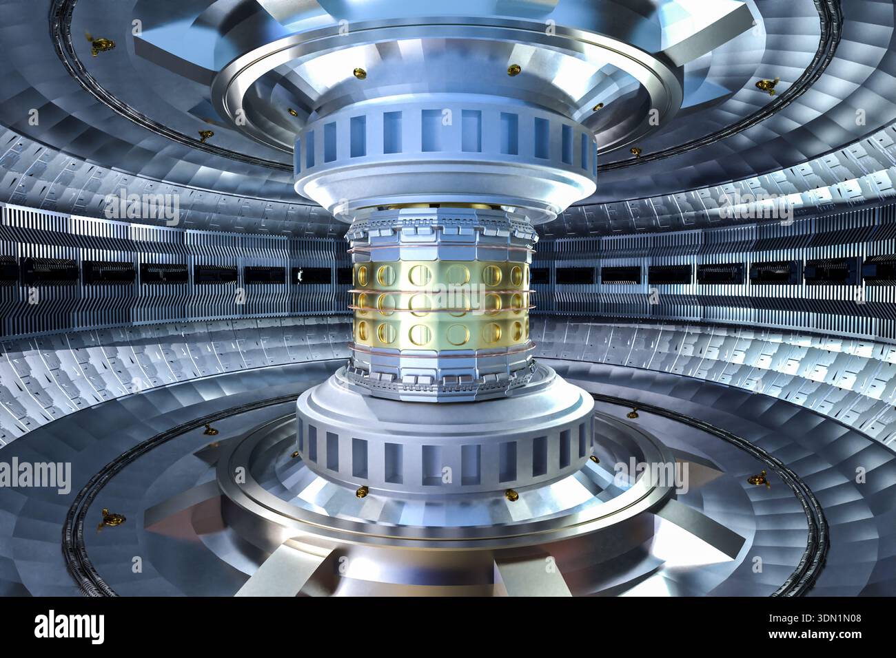 3d rendering smr or small modular nuclear fusion reactor core chamber ...