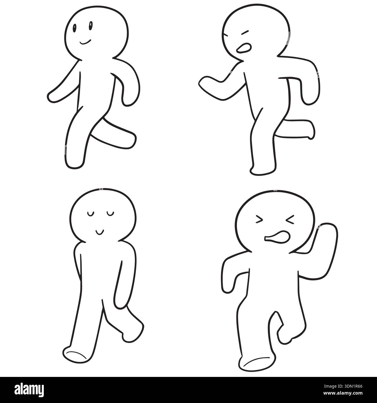 vector set of people walk and run Stock Vector Image & Art - Alamy