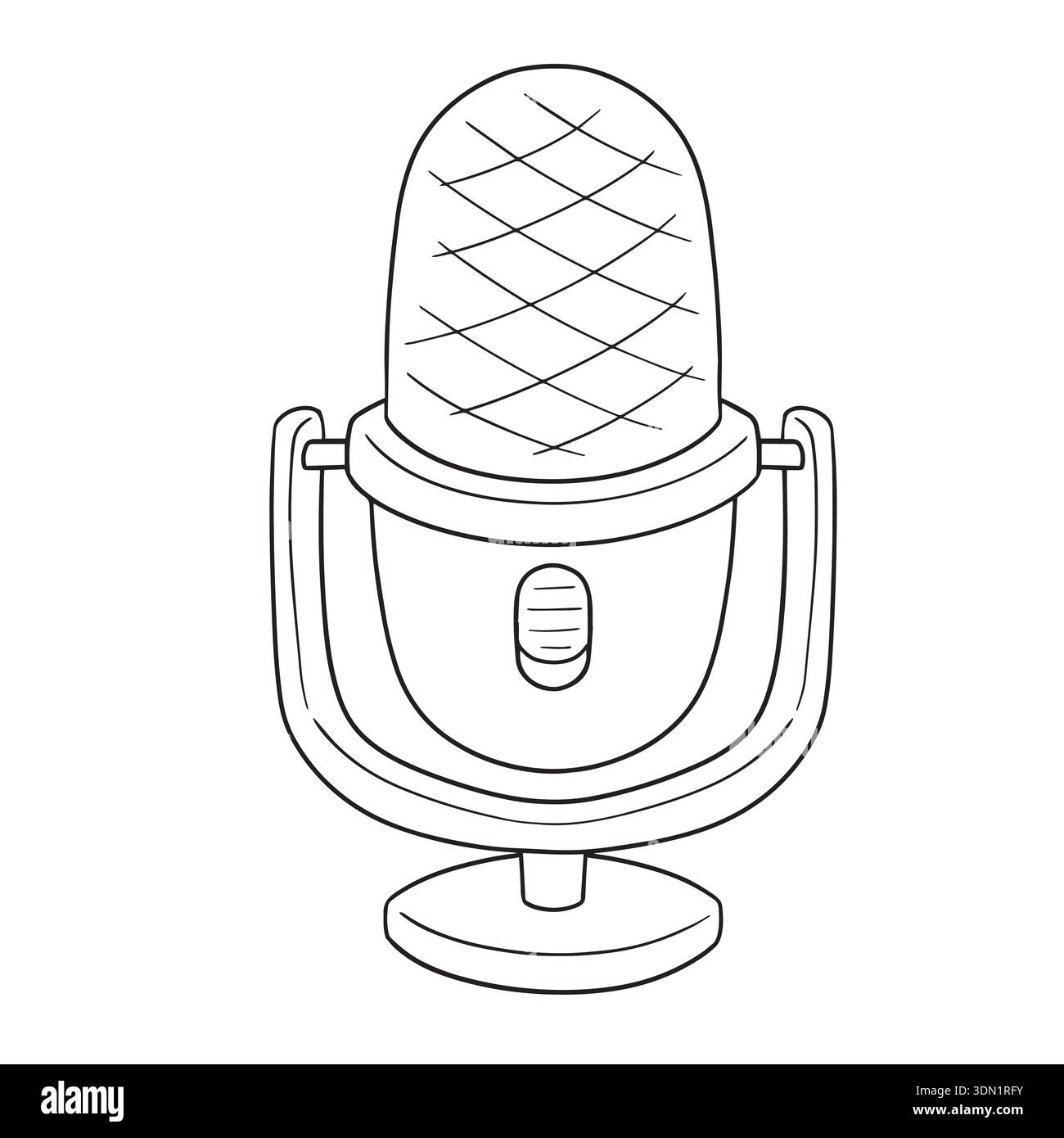 Audio microphone sketch hand Black and White Stock Photos & Images - Alamy
