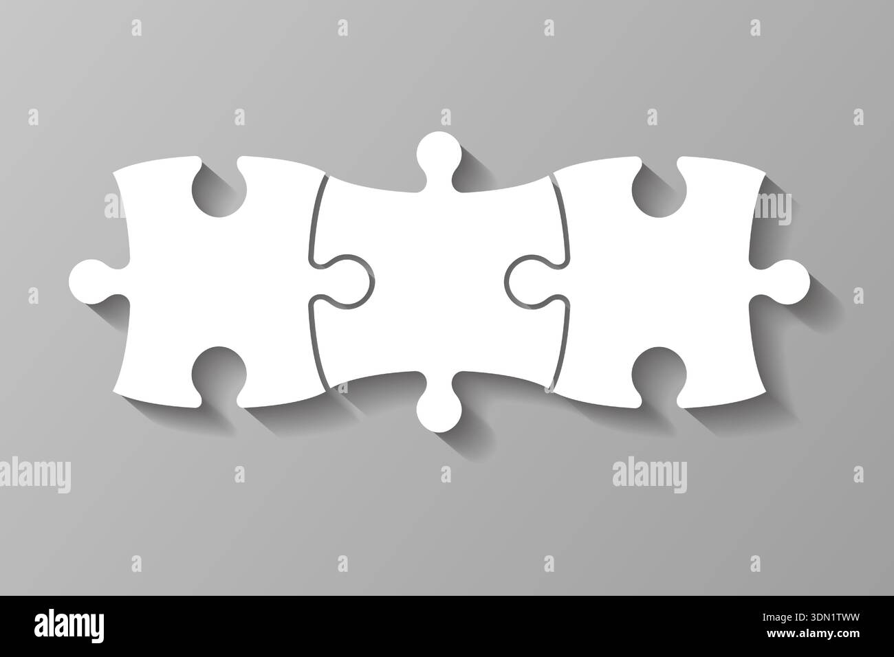 Puzzle template with interlocking jigsaw pieces. Vector modern ...