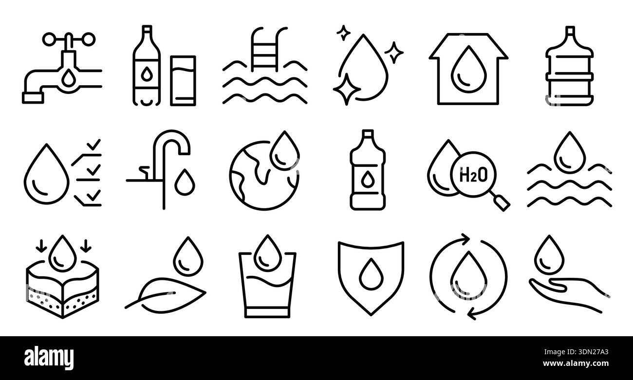 Water purifier line icon Black and White Stock Photos & Images - Alamy