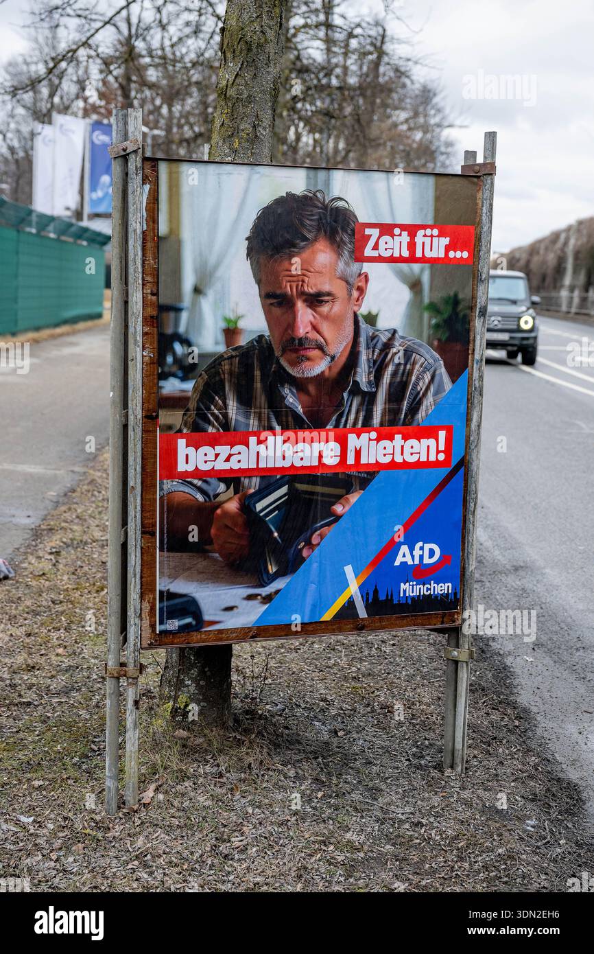 AFD Muenchen Slogan: Zeit fuer bezahlbare Mieten GER, Themenbild ...
