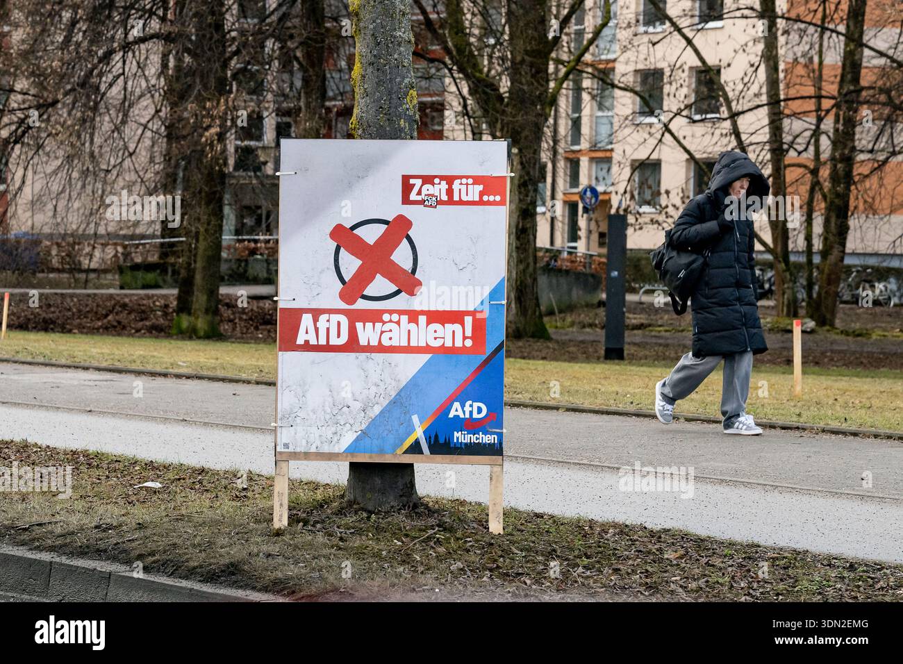 AFD Muenchen Slogan: Zeit fuer AFD waehlen GER, Themenbild, Wahlplakate ...