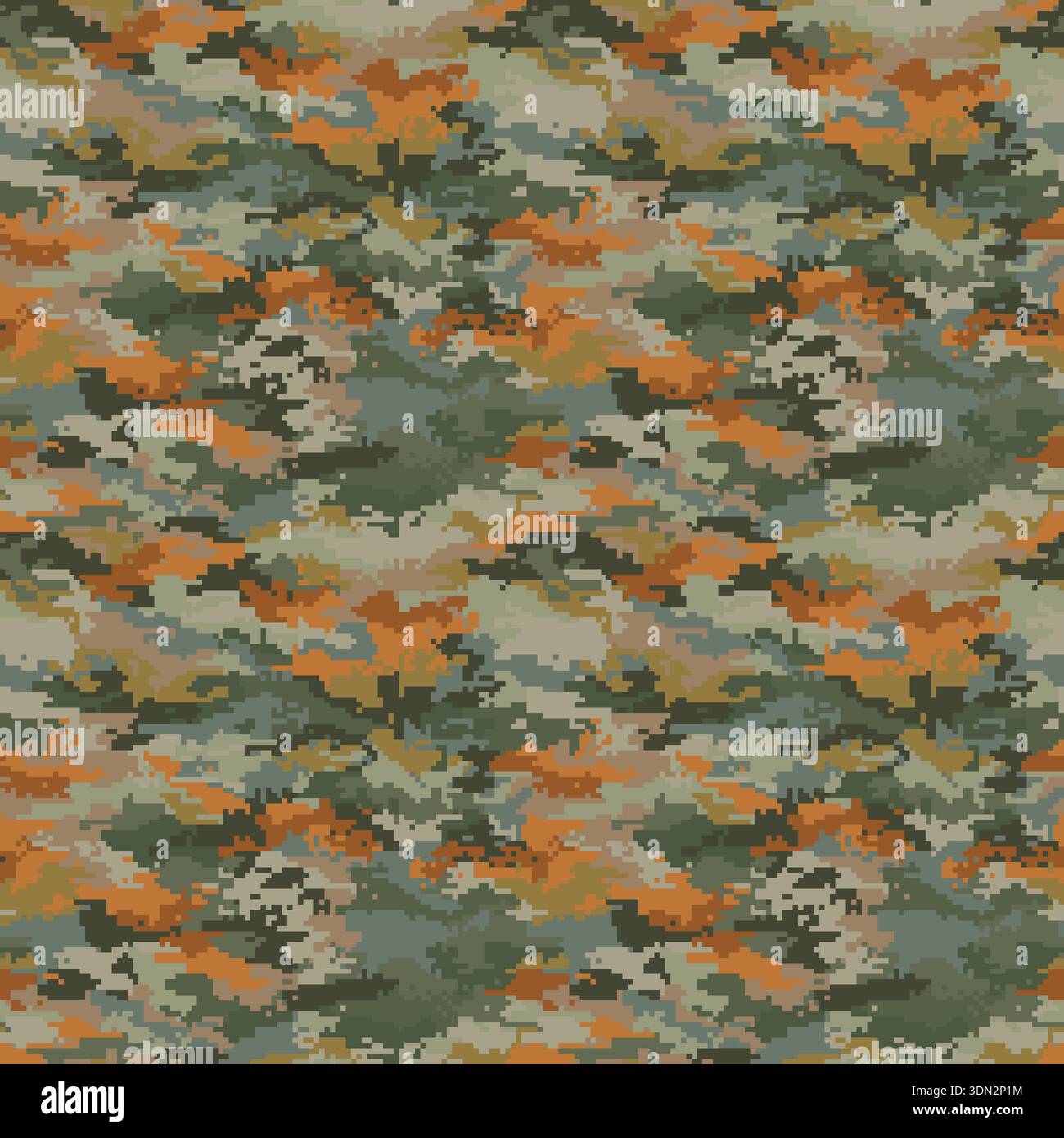 Military pixelated camouflage seamless pattern. Modern hunting camo ...