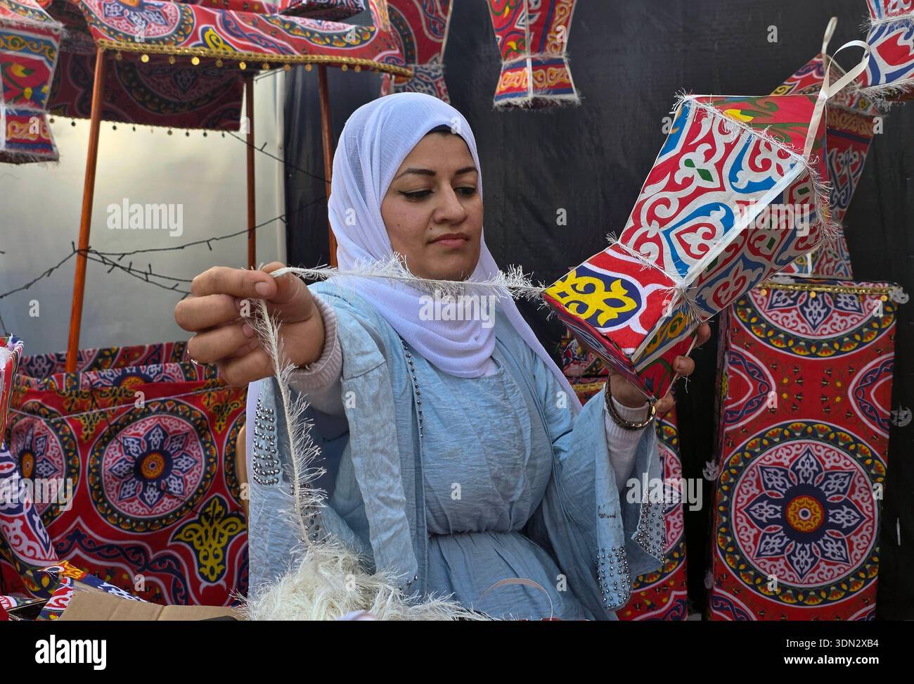 Dispalced Palestinian Rehan Hazem Sharab, 32-years-old, crafts handmade ...