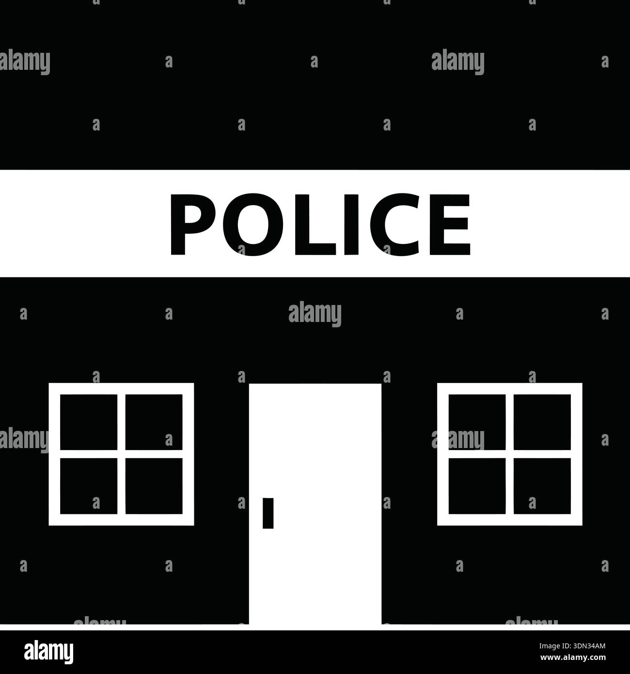 This image shows a police station building, representing law ...