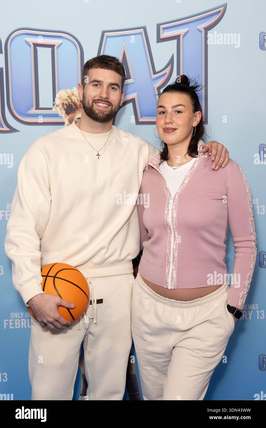 London, UK. 08th Feb, 2026. Zac Noble and Ava Hirons attend the GOAT ...