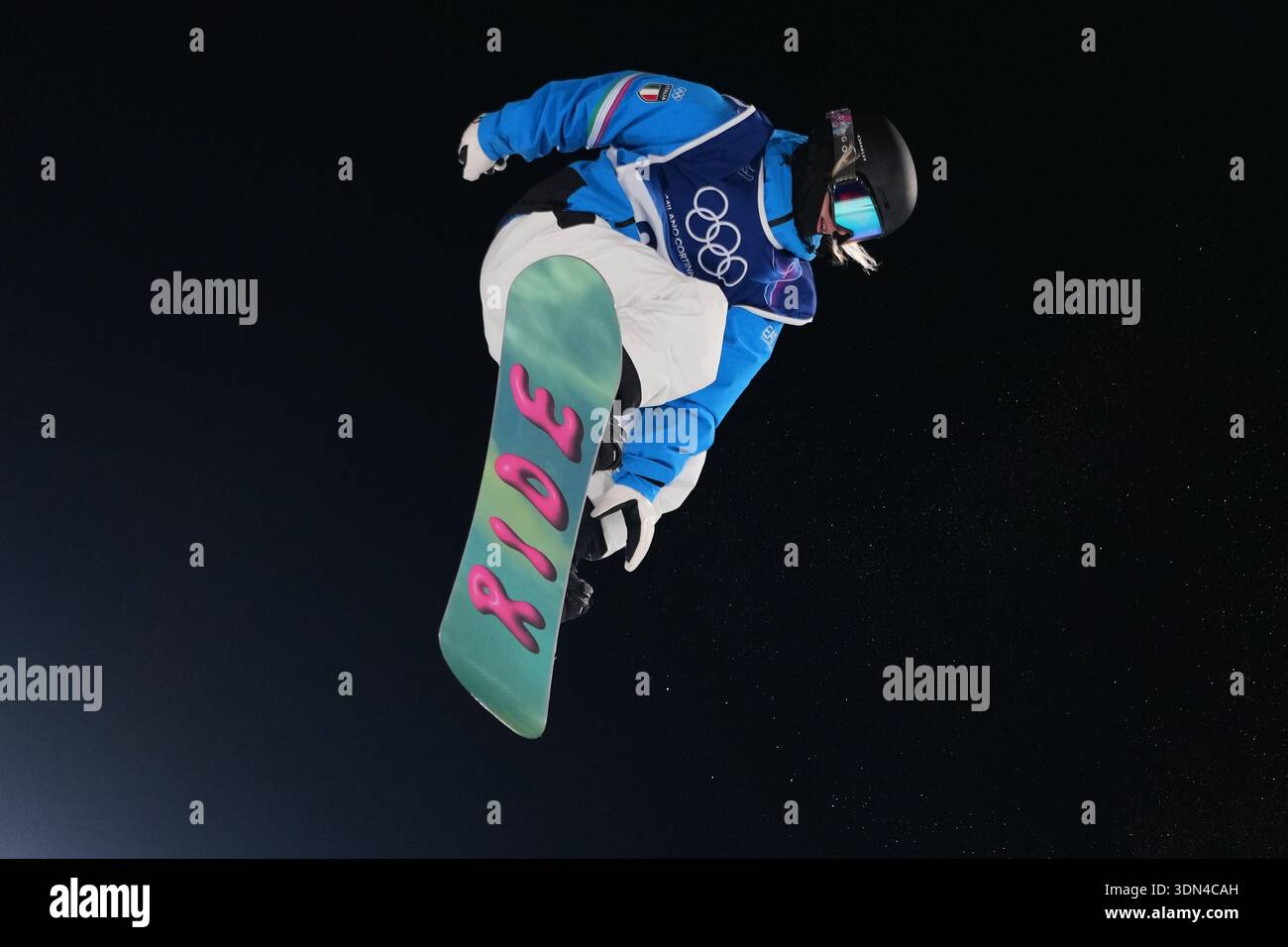 Italy's Marilu Poluzzi competes during the women's snowboard big air ...