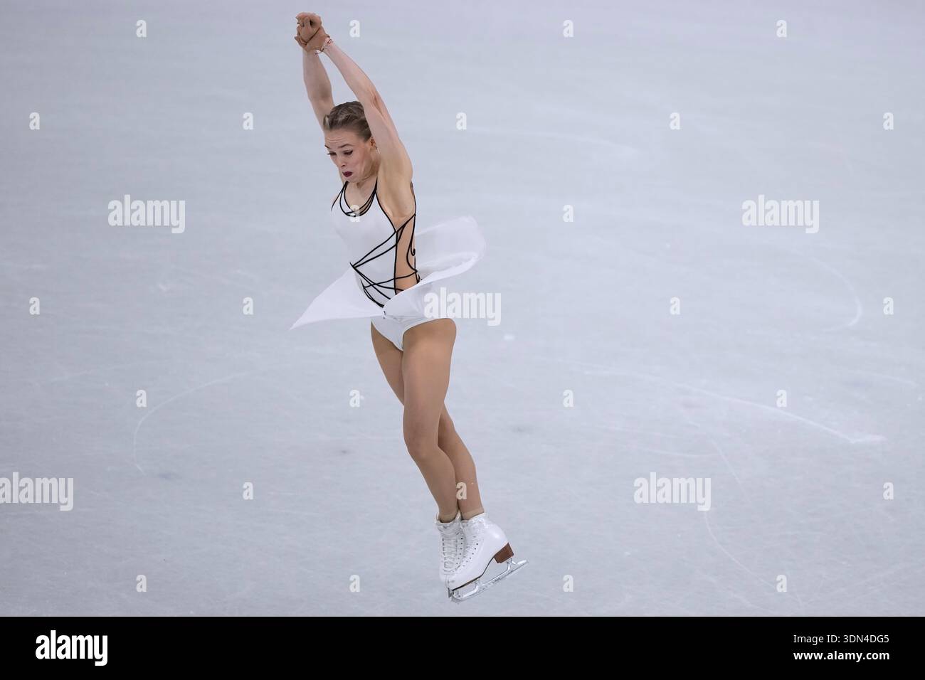 Anastasiia Gubanova of Georgia competes during the figure skating women ...