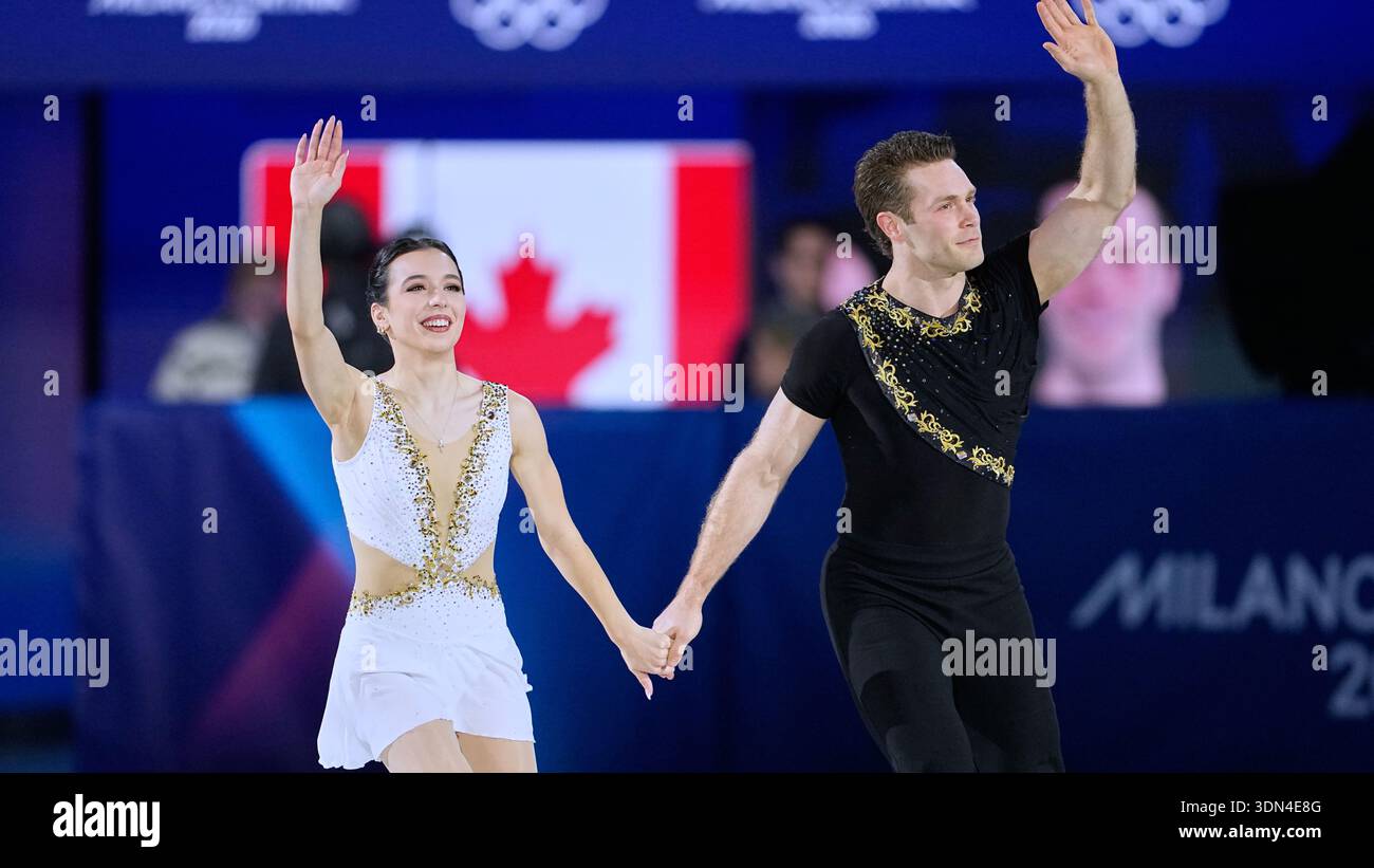 Lia Pereira and Trennt Michaud of Canada arrive to compete during the ...