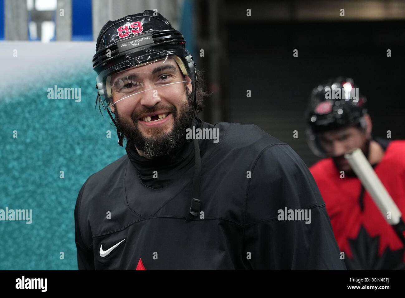 Canada's Drew Doughty arrives for men's ice hockey practice at the 2026 ...