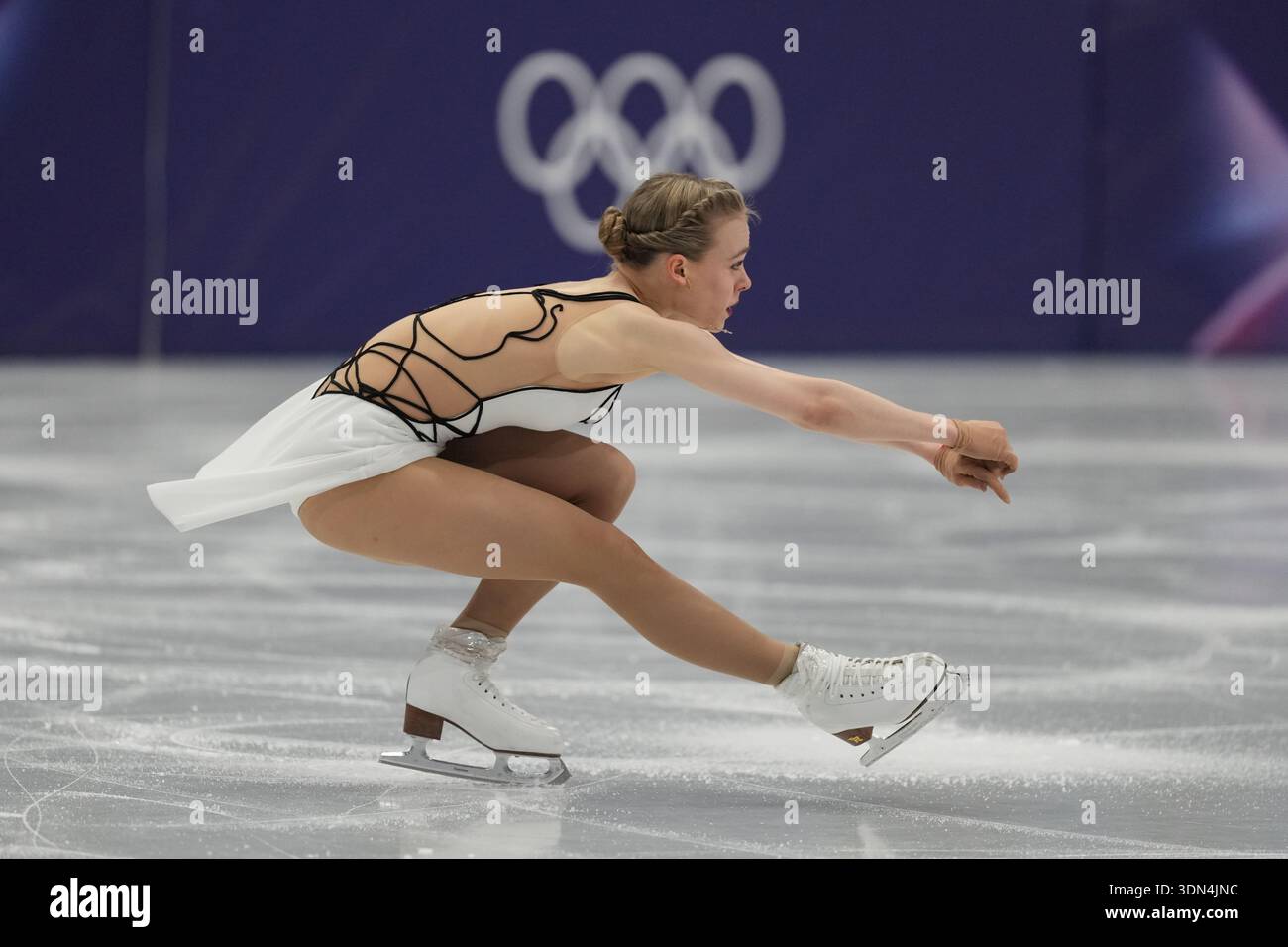 Anastasiia Gubanova of Georgia competes during the figure skating women ...