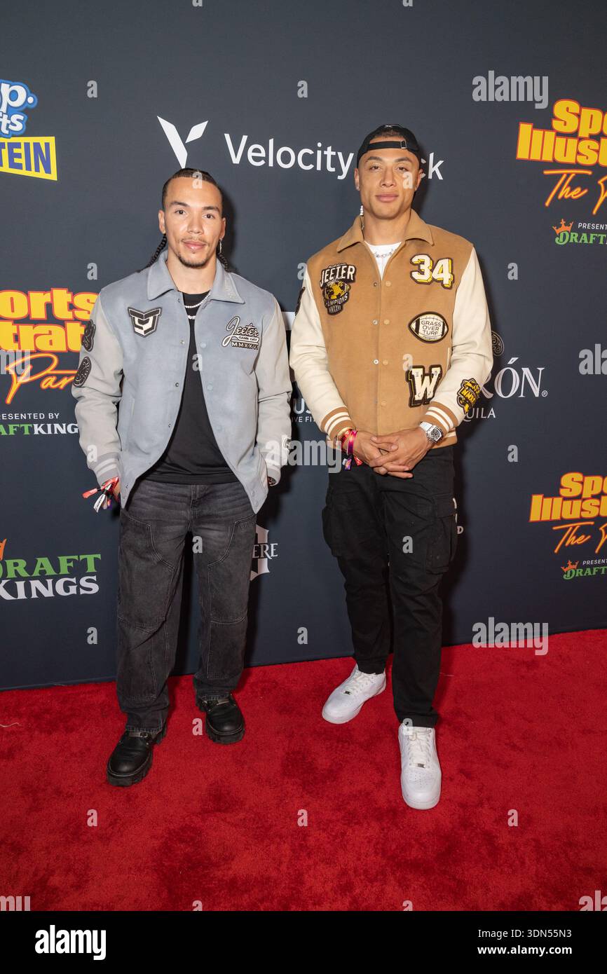Nicky Guthrie and Chase Demoor attend the Super Bowl LX Sports ...