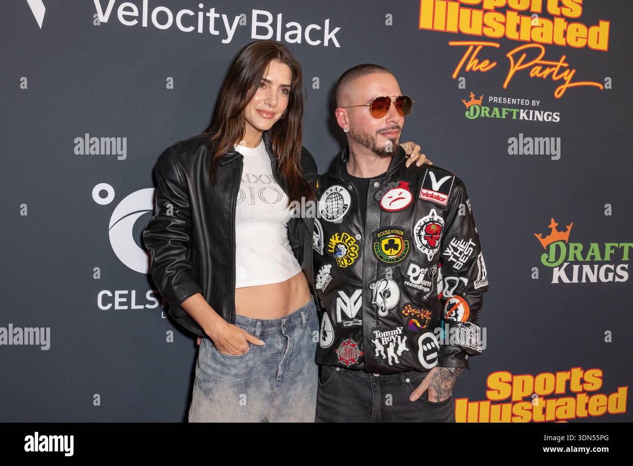 Valentina Ferrer and J. Balvin attends the Super Bowl LX Sports ...
