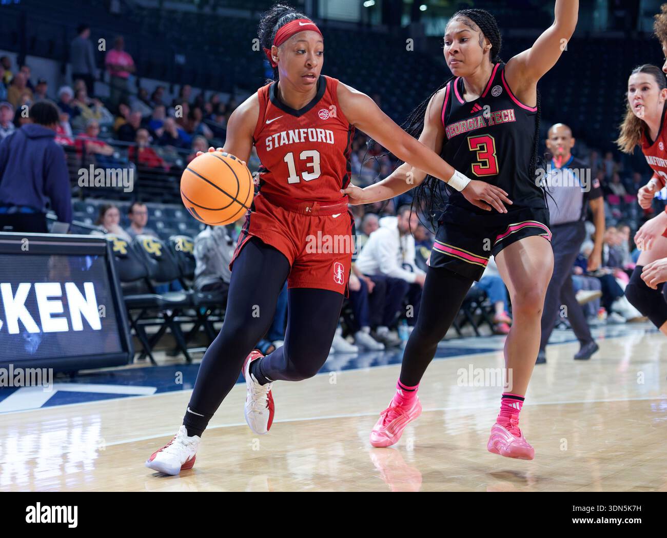 February 8, 2026: Stanford's Chloe Clardy drives against Georgia Tech's ...