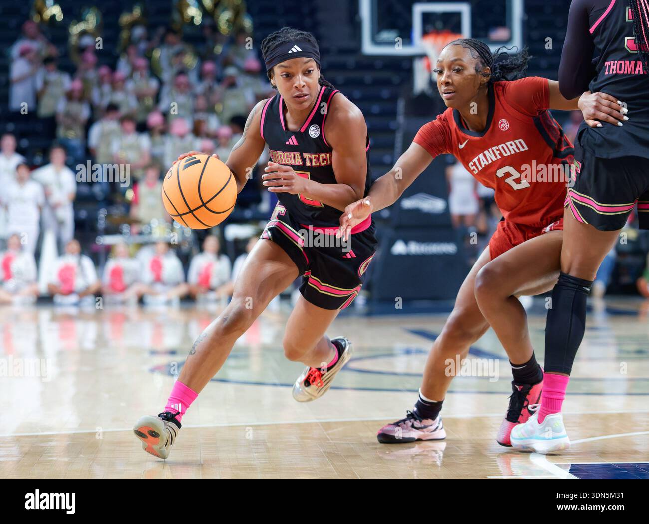 February 8, 2026: Georgia Tech's Catherine Alben drives past Stanford's ...