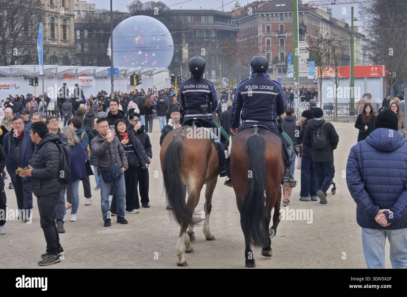 Milan Cortina 2026: Local police and state police patrolling horseback ...