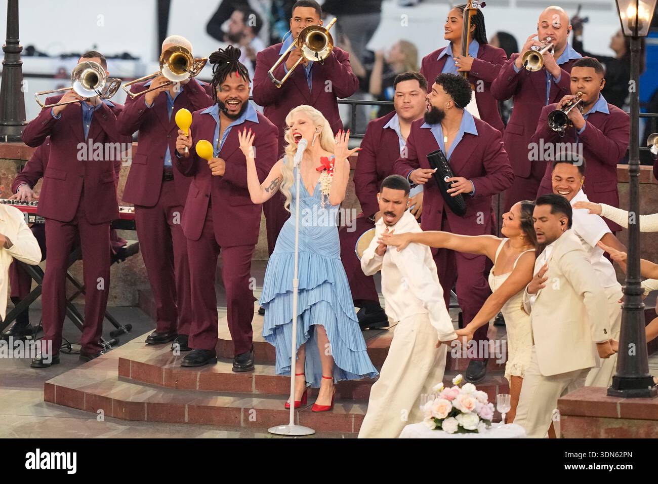 Lady Gaga performs during halftime of the NFL Super Bowl 60 football ...