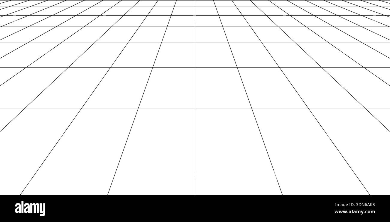 Part of digital room floor and far wall. Moving energetic grid ...