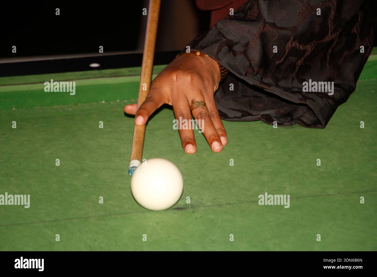 A Somali woman plays pool in Mogadishu, Somalia, on Jan. 15, 2026. (AP ...