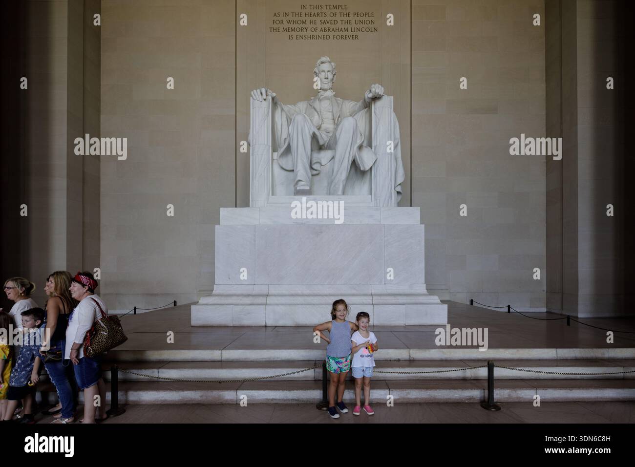 The 19-foot-tall white marble statue of Abraham Lincoln, carved from 28 ...