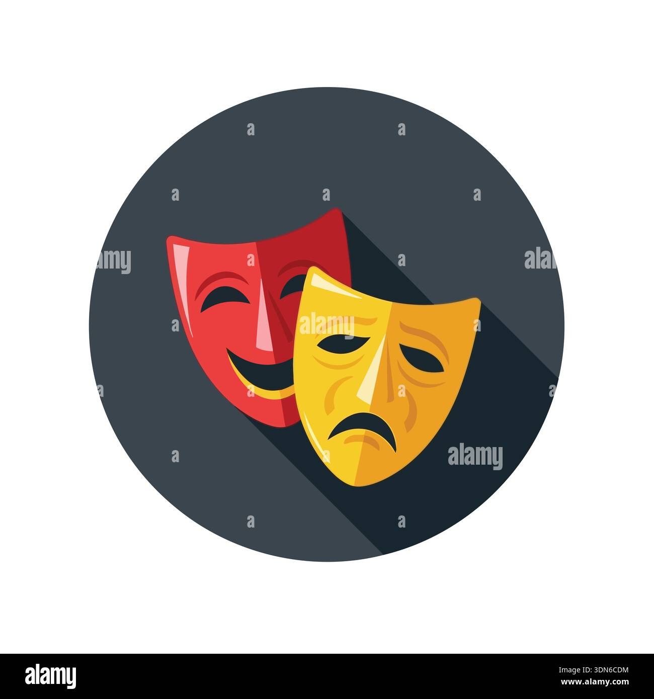 This image showcases the iconic comedy and tragedy masks, representing ...