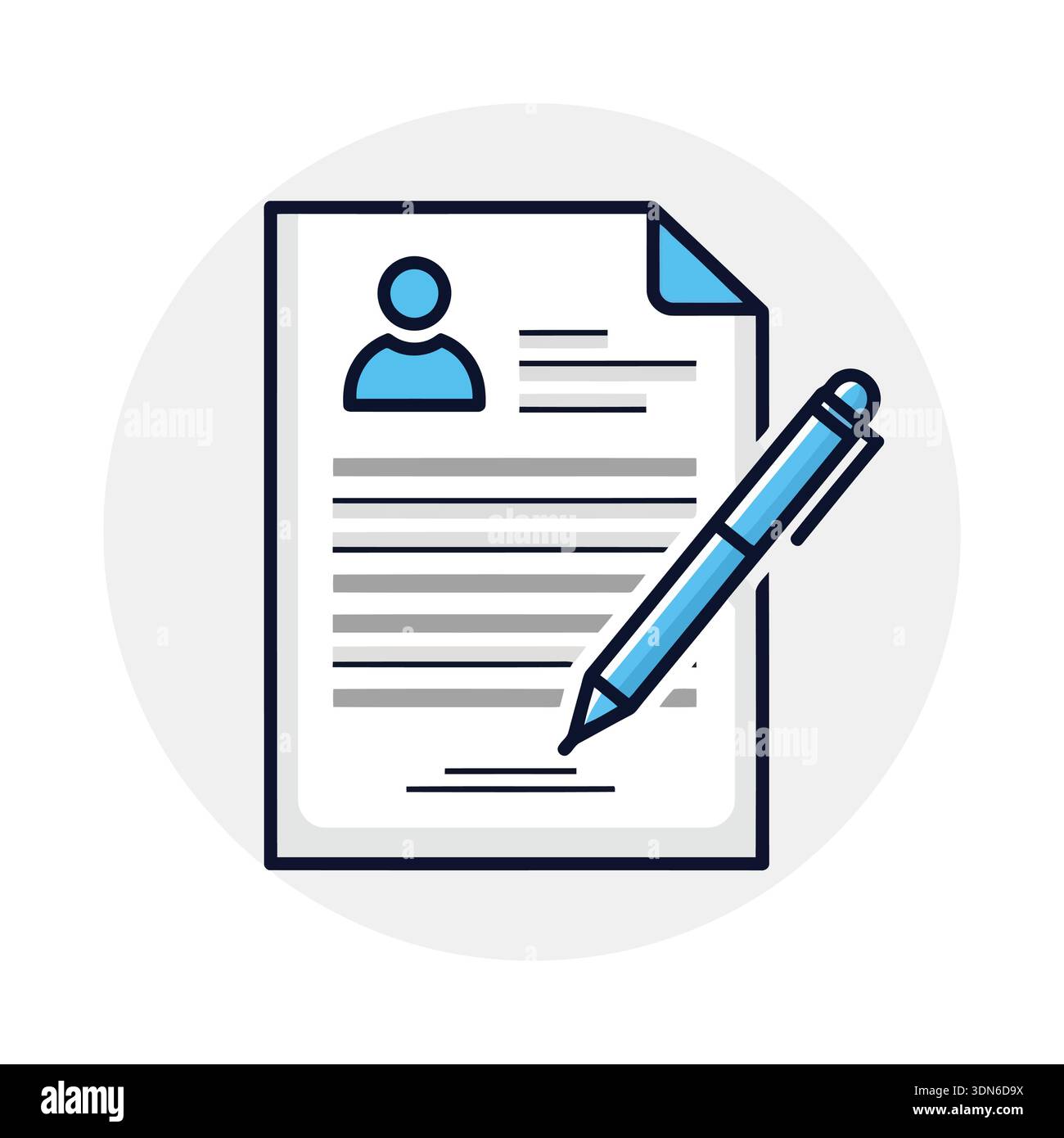 This image shows a resume with a pen, symbolizing job applications and ...
