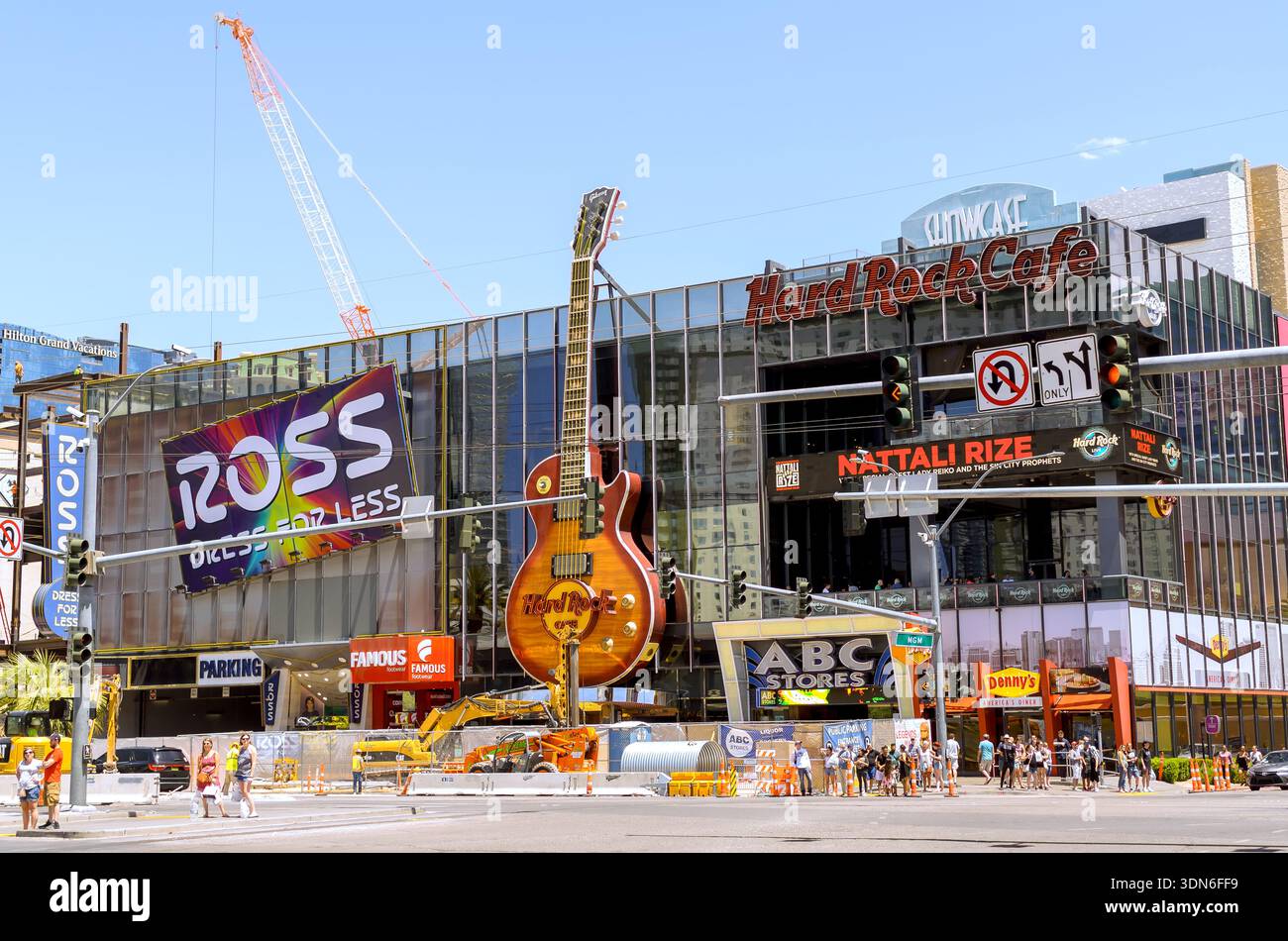 8 February 2026 Las Vegas NV USA Giant guitar adorns Hard Rock Cafe on ...
