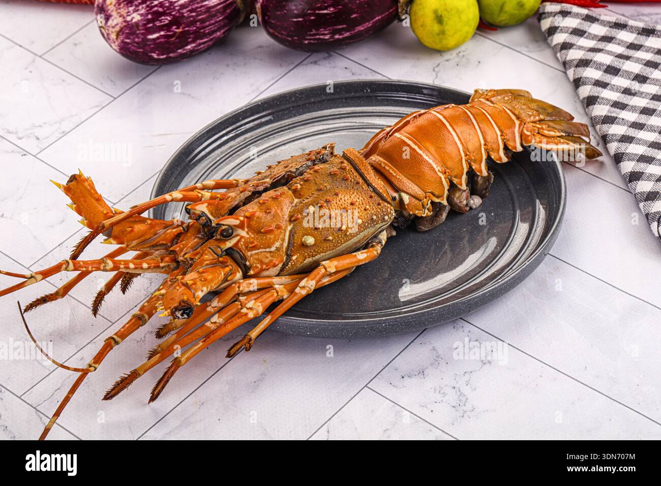 Luxury expensive boiled red spiny lobster Stock Photo - Alamy