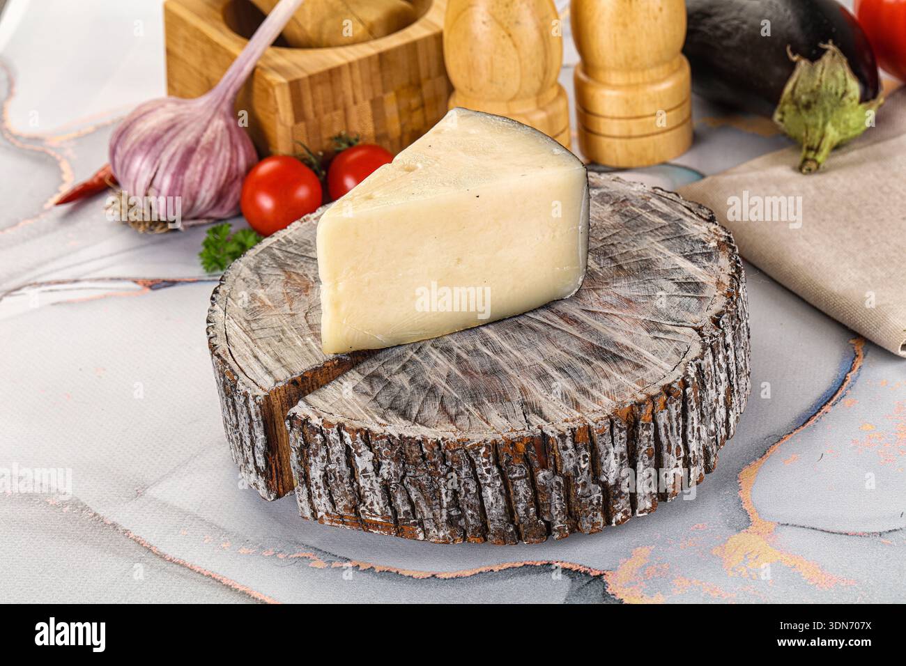 Sheep hard traditional cheese Caprino Romano Stock Photo - Alamy