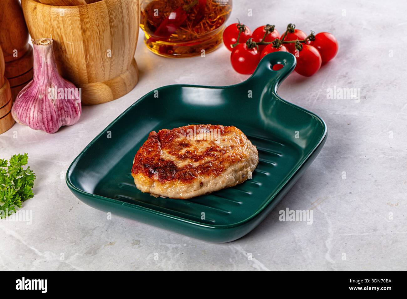 Gourmet Fried salmon minced fish cutlet Stock Photo - Alamy