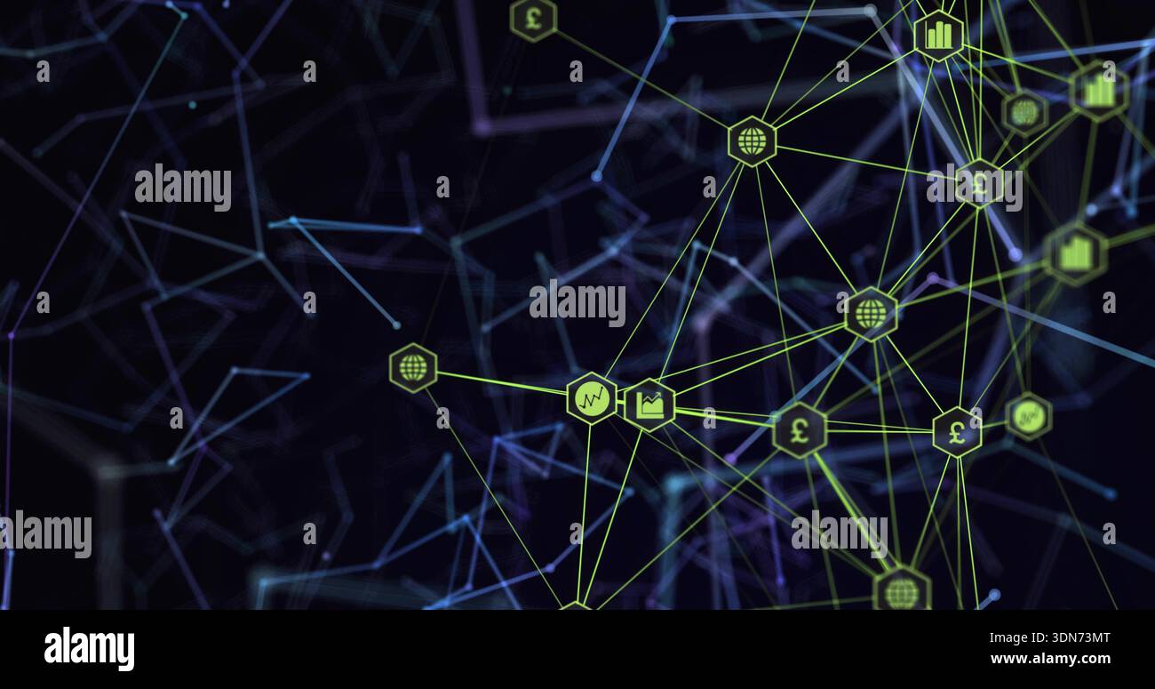 Forming green hex nodes hi-res stock photography and images - Alamy