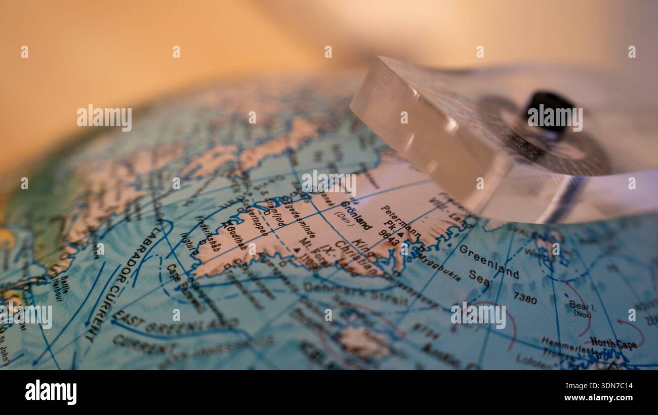 Hong Kong 2026 feb 9: map of Greenland on global, Greenland is an ...